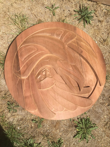 "Succession" 40" Cedar Carved Panel – Alano Edzerza Art
